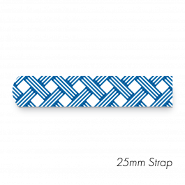 Strap, 1" x 20" (25 x 500mm) Printed Braid Blue